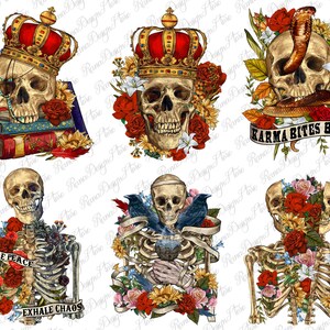 Skeleton Png Sublimation Design Bundle, Hand Drawn Skeleton Png ...