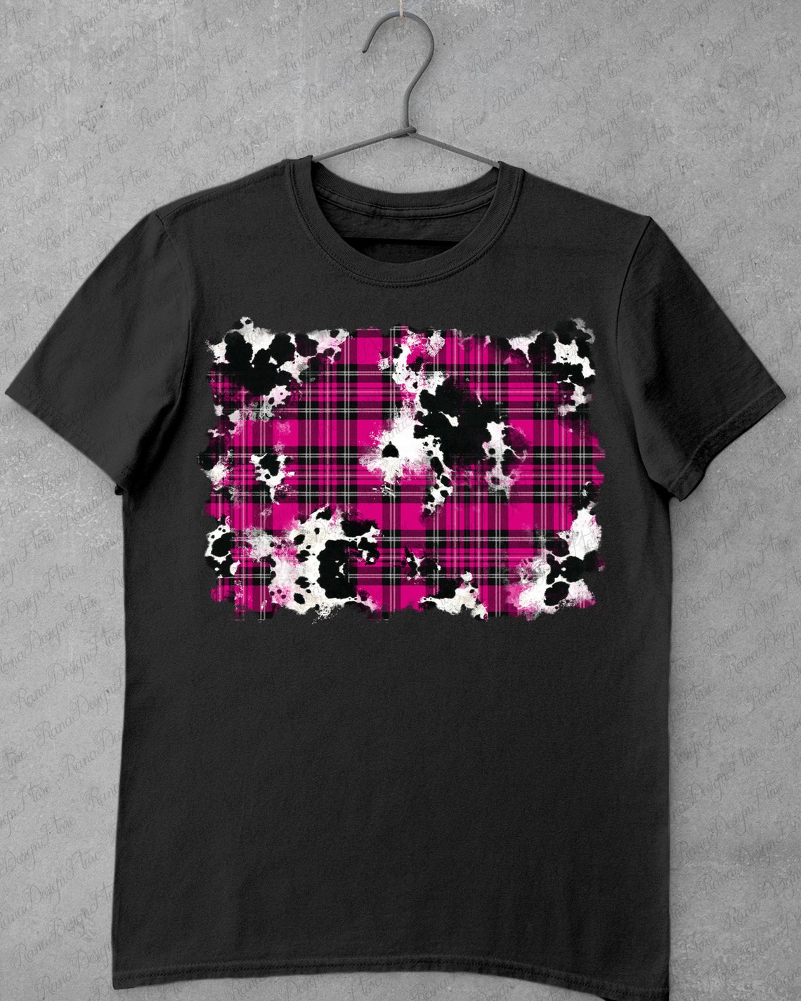 Pink Christmas Plaid Cowhide Pattern Background Png Sublimation Design ...