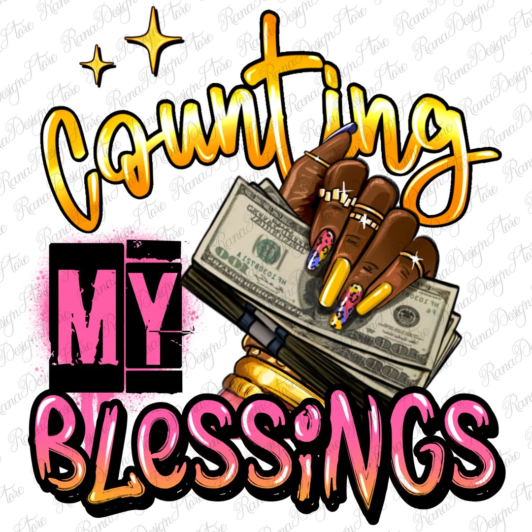 Counting My Blessings Afro Hands Png Sublimation Design Download, Afro ...