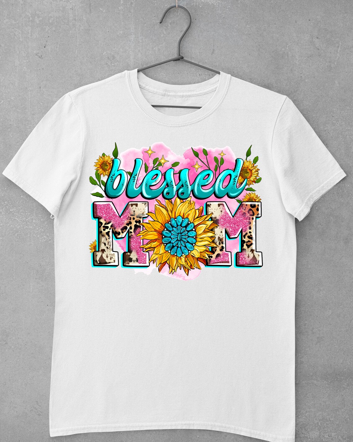 Blessed Mom Png Sublimation Design Download, Christian Png, Sunflowers ...