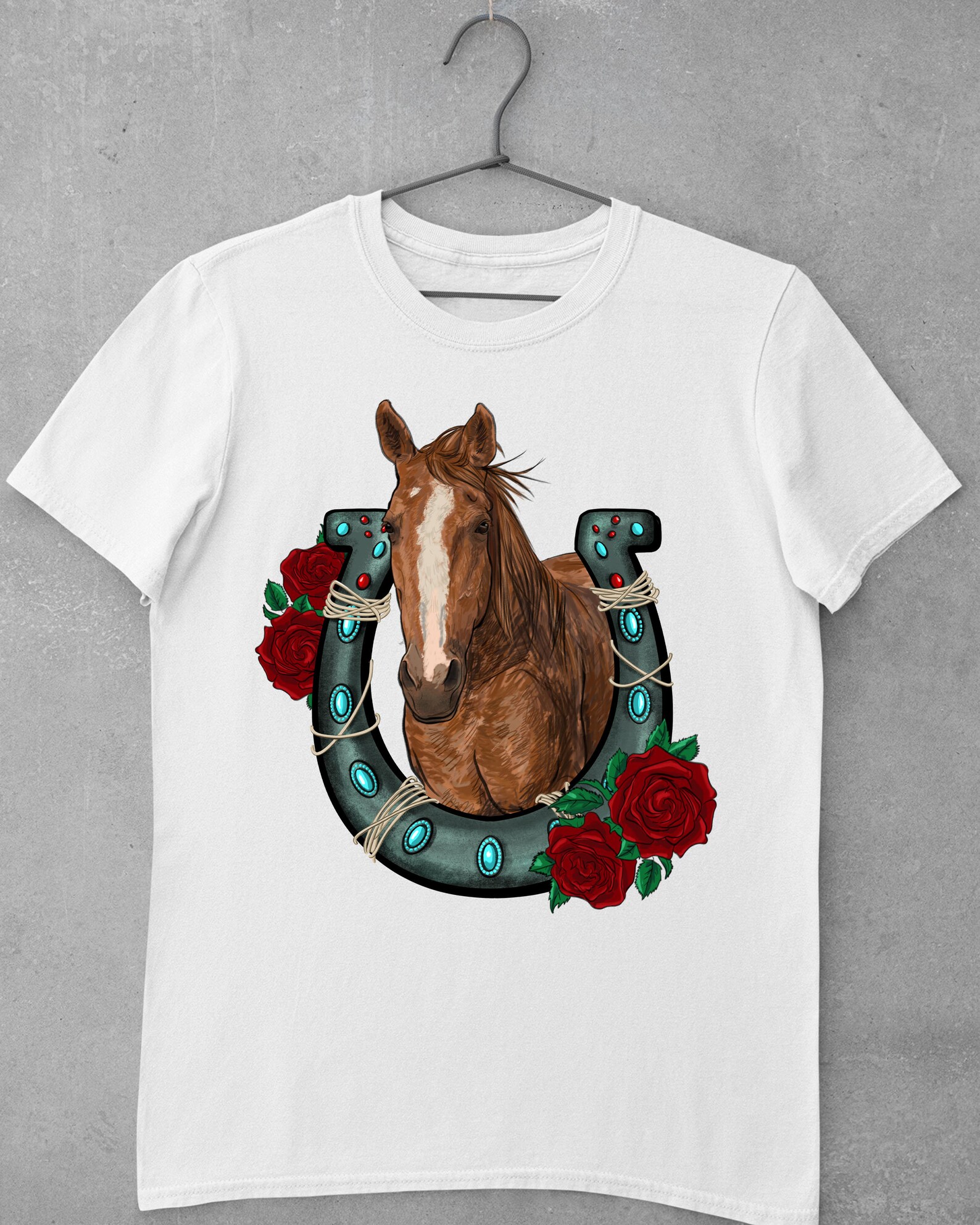 Caballo con rosas Herradura Png Diseño de sublimación | Etsy España