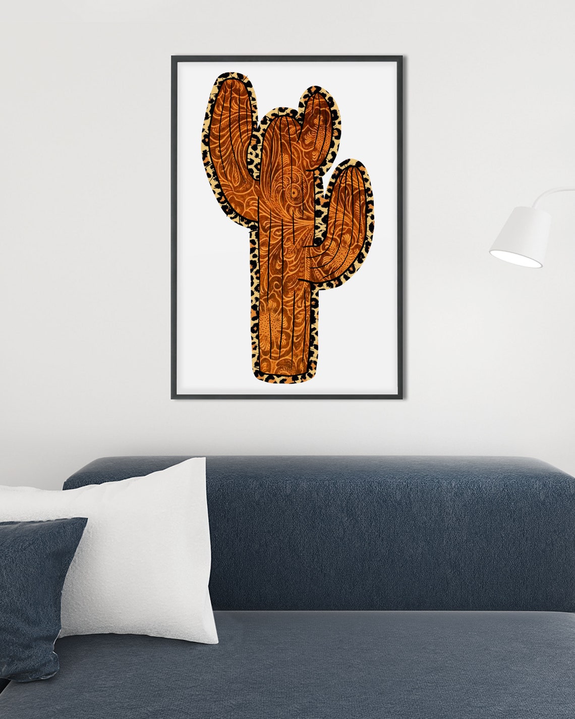 Western Wood Leopard Pattern Cactus Design Png Cactus Png | Etsy