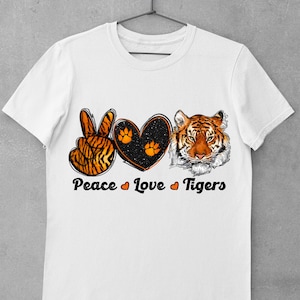 Peace Love Tigers Png Sublimation Design, Peace Love Tigers Png, Peace ...