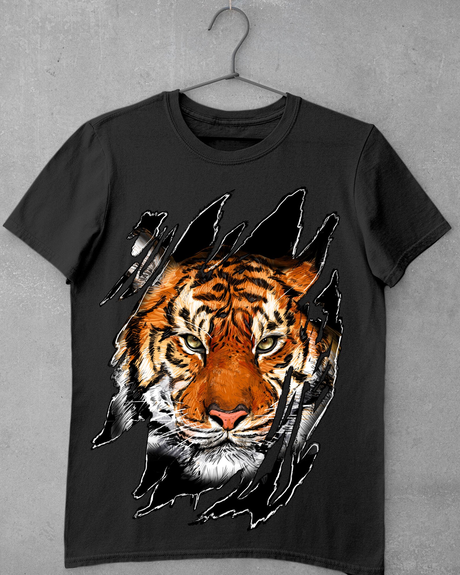 Tiger Face Scratch Shadow Png Sublimation Design,tiger Png, Tiger Face ...