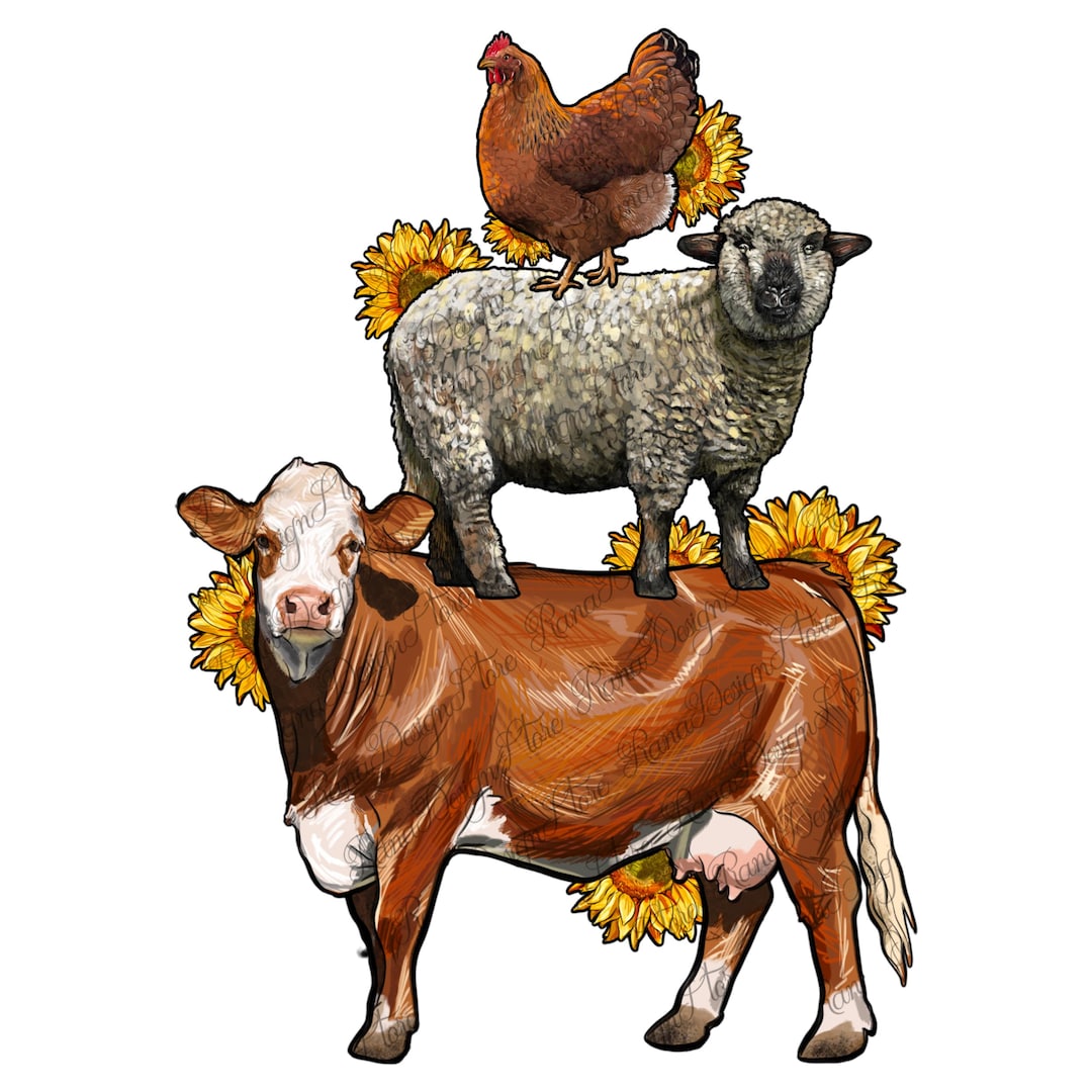 Farm Animals Stack Png Sublimation Design Download, Farm Animals Png ...