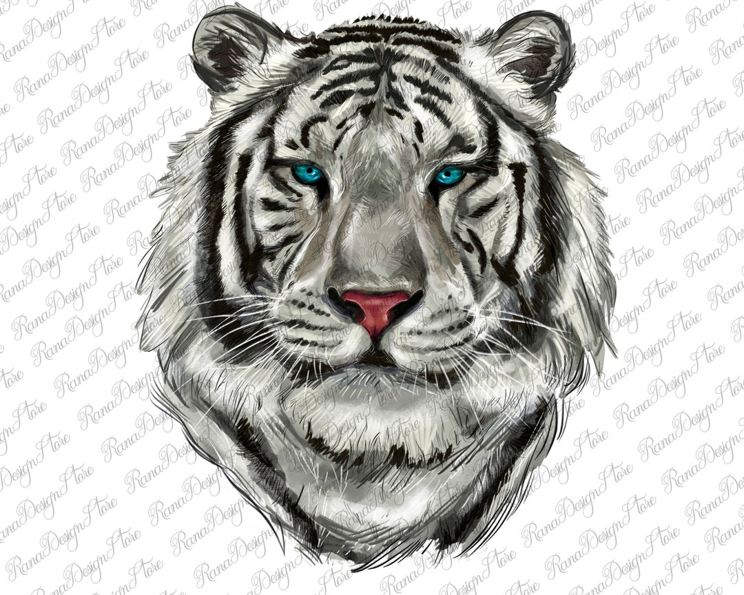 White Tiger Png Sublimation Design, Animals Sublimation Png, Western ...