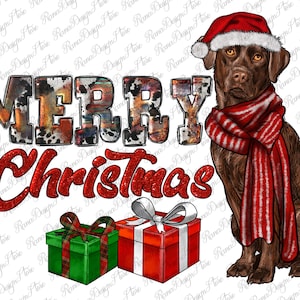 Merry Christmas Labrador Png Sublimation Design, Merry Christmas Dog ...