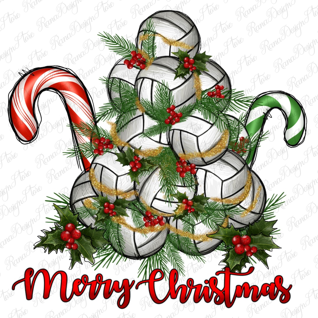 Merry Christmas Volleyball Png Sublimation Design Download, Christmas ...
