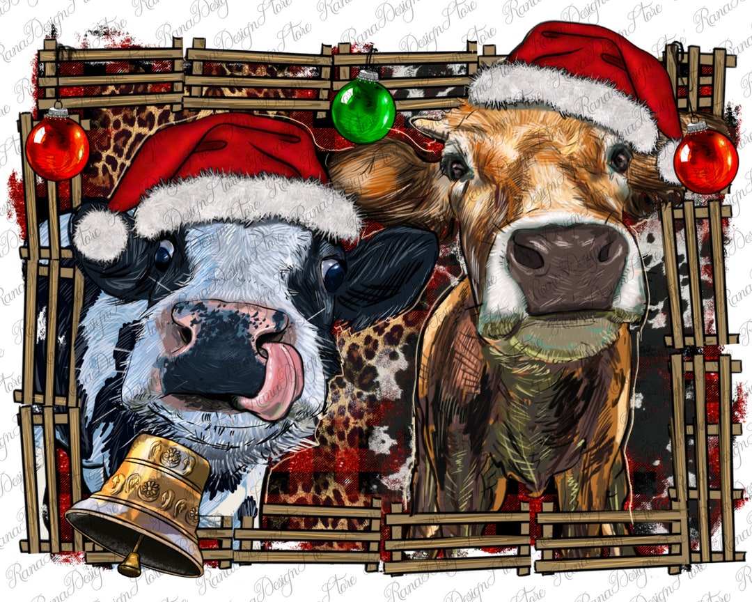 Christmas Cow Print Wallpaper