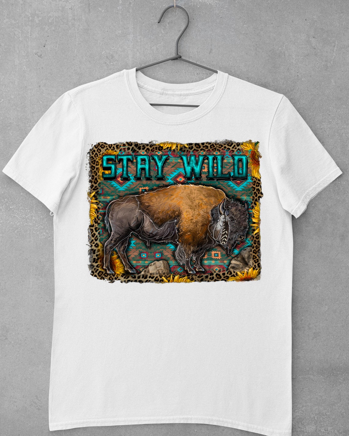 Stay Wild Aztec Bison Png Sublimation, Western Bison Png, Aztec ...