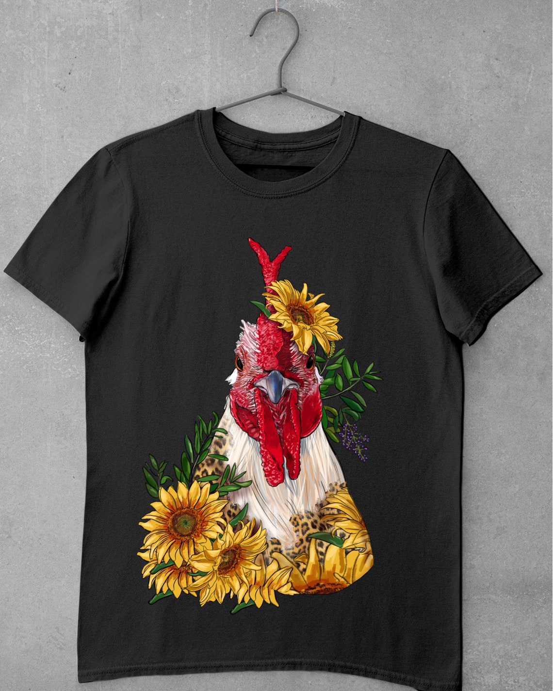 Sunflower Leopard Rooster Png Sublimation Design Rooster Png - Etsy