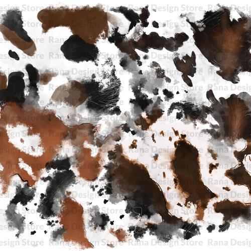 Watercolor Cowhide Background Png Cowhide Png Digital - Etsy