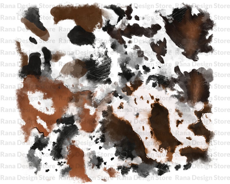 Watercolor Cowhide Background Png Cowhide Png Digital - Etsy