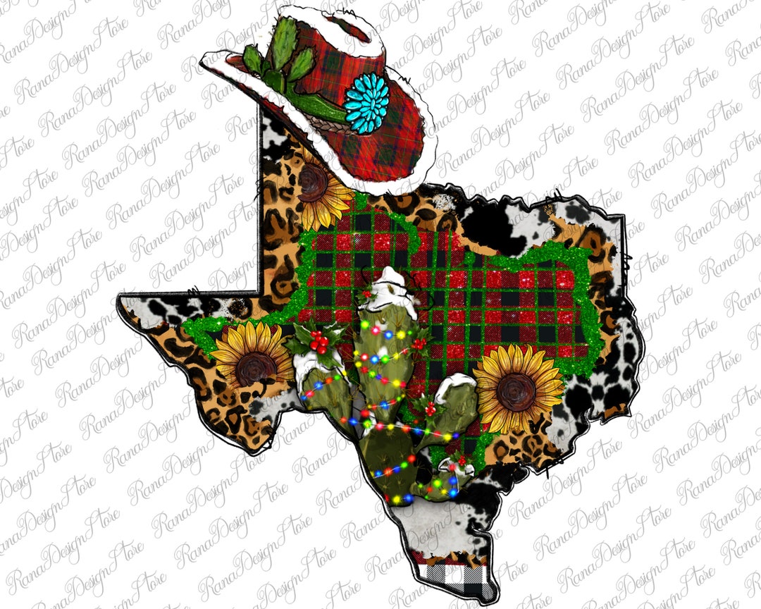 Christmas Texas Map Png Sublimation Design, Christmas Texas Map Png ...