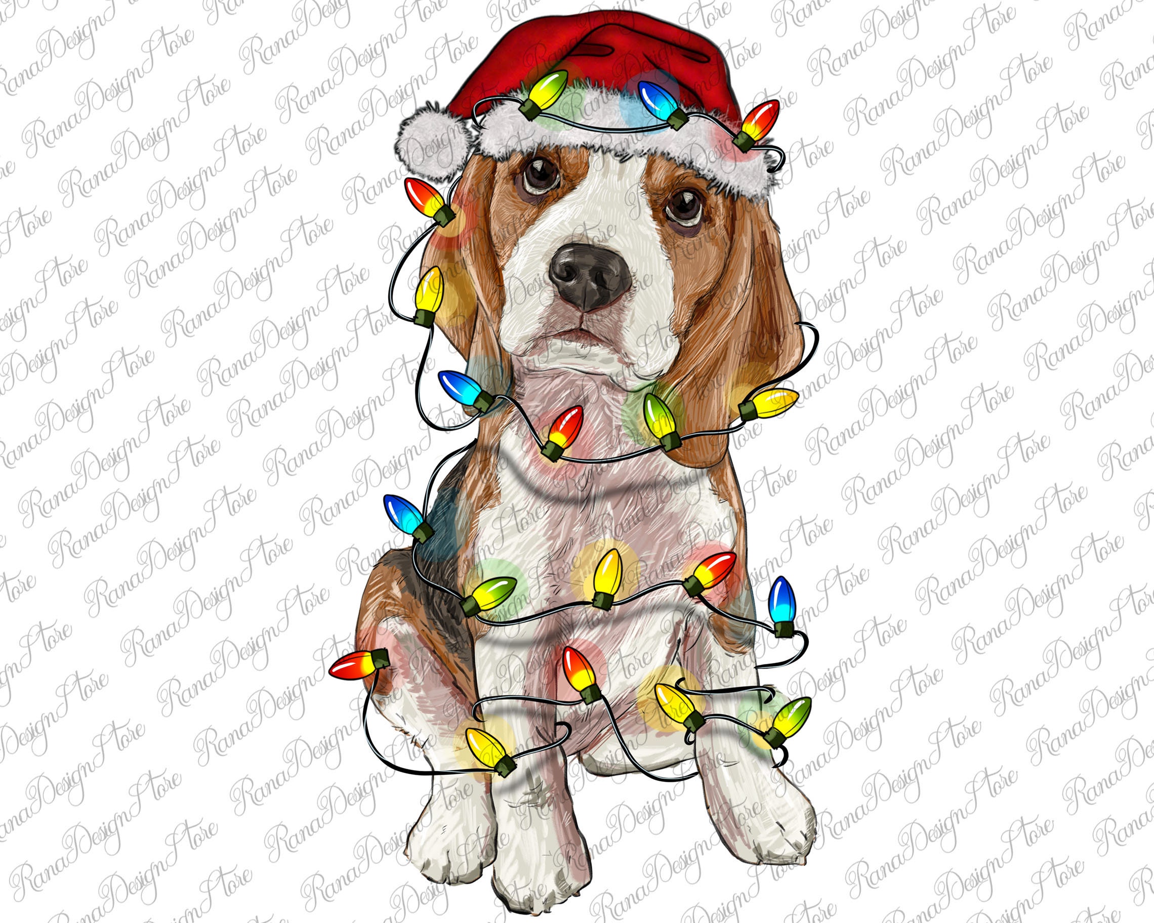 Santa Beagle Png - Etsy