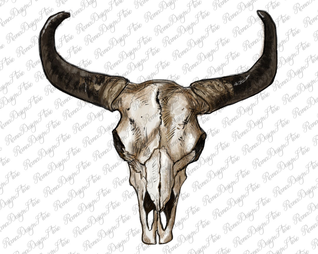 Western Bull Skull Png Sublimation Design,bull Skull Png Design,bull ...