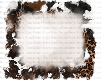 Cowhide Leopard Background PNG Sublimation Design Western - Etsy
