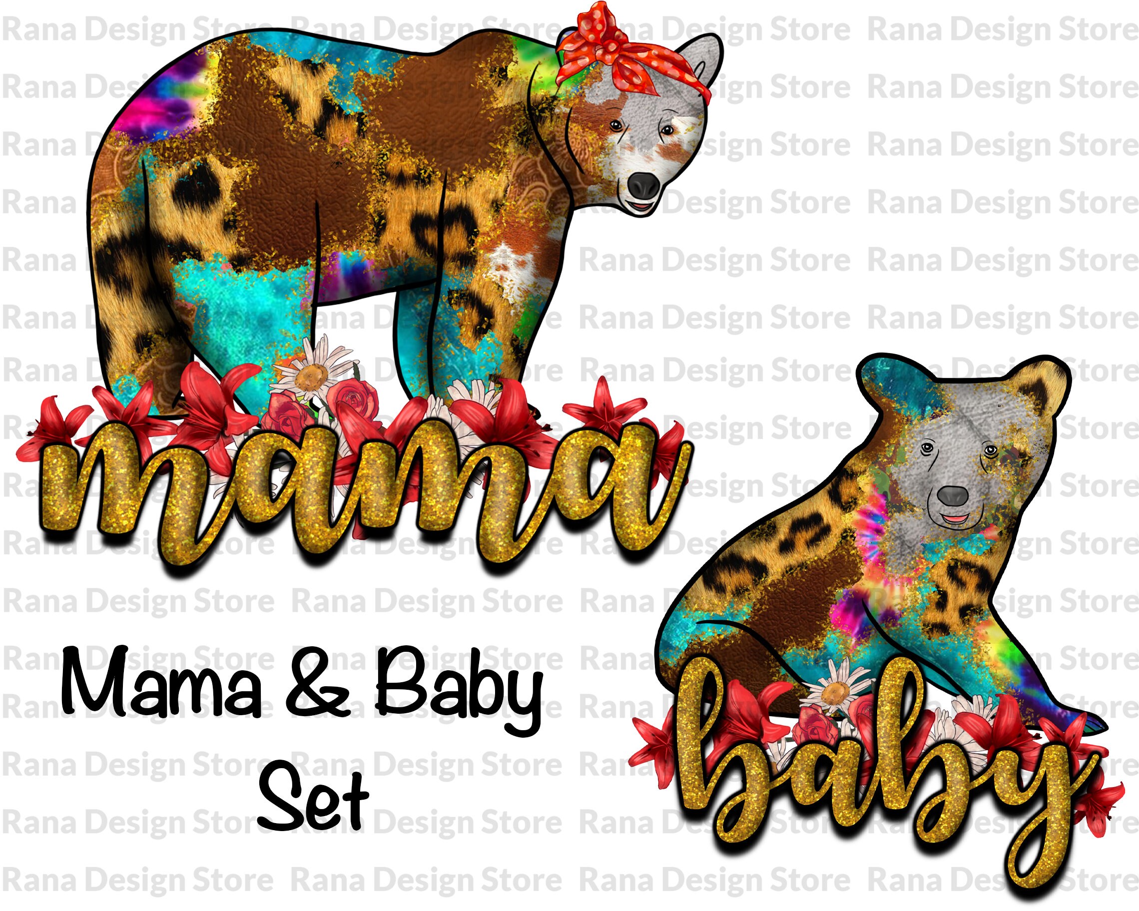 Mama und Baby Bär Set PngMama Bär PngBaby Bär PngAquarell | Etsy
