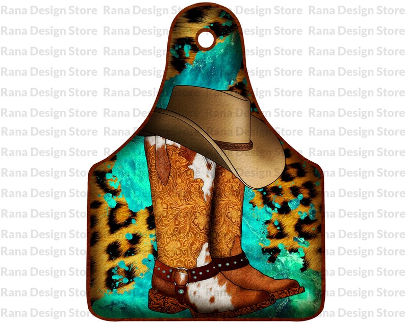 Western Cow Tag Design Bundle, Leopard Sunflower,headdress Cow Tag ...