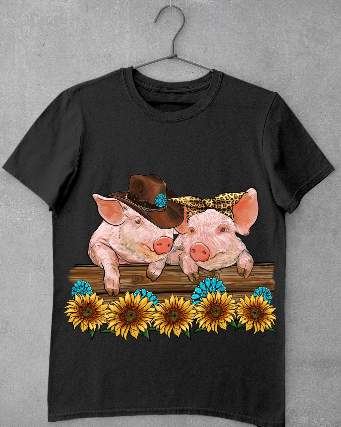 Western Sunflower Turquoise Pig Sublimation Designsunflower | Etsy