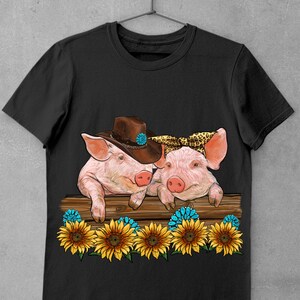 Western Sunflower Turquoise Pig Sublimation Design,sunflower Png,pig ...