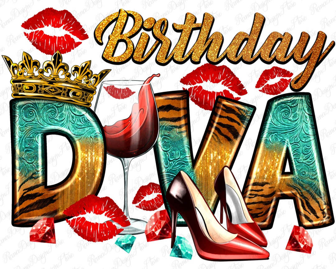 Birthday Diva Png Sublimation Design Download, Birthday Party Png ...