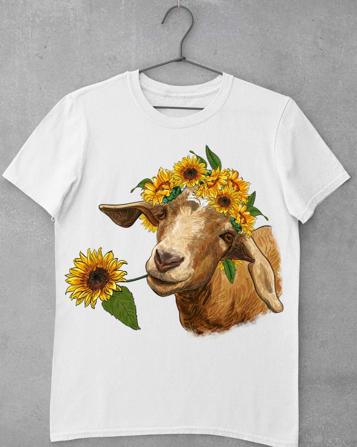 Goat With Sunflower Png Sublimation Designgoat Png Sunflower - Etsy