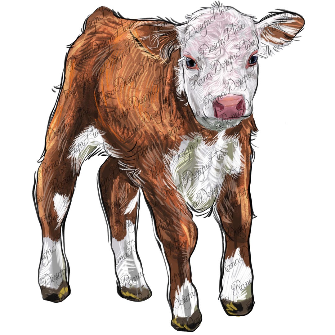 Hereford Calf Png Sublimate Designs Download, Hand Drawing Calf Png ...
