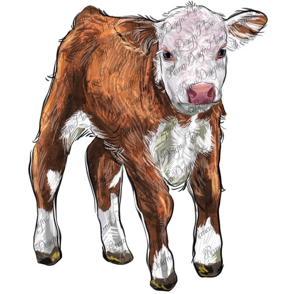 Drawing of Calf - Etsy