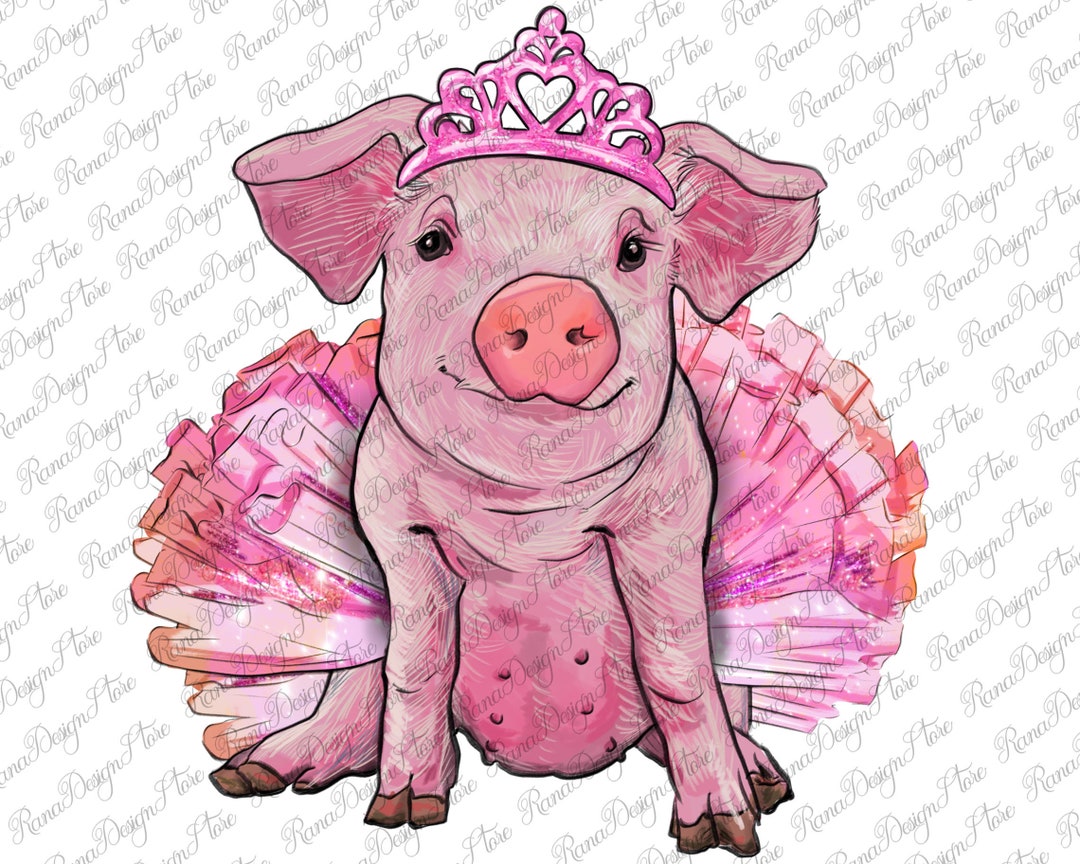 Balerina Pig With Tutu Sublimation Design, Balerina Pig Png, Balerina ...
