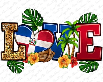 Dominican Republic Hearts Png Sublimation Design Download, Dominican ...
