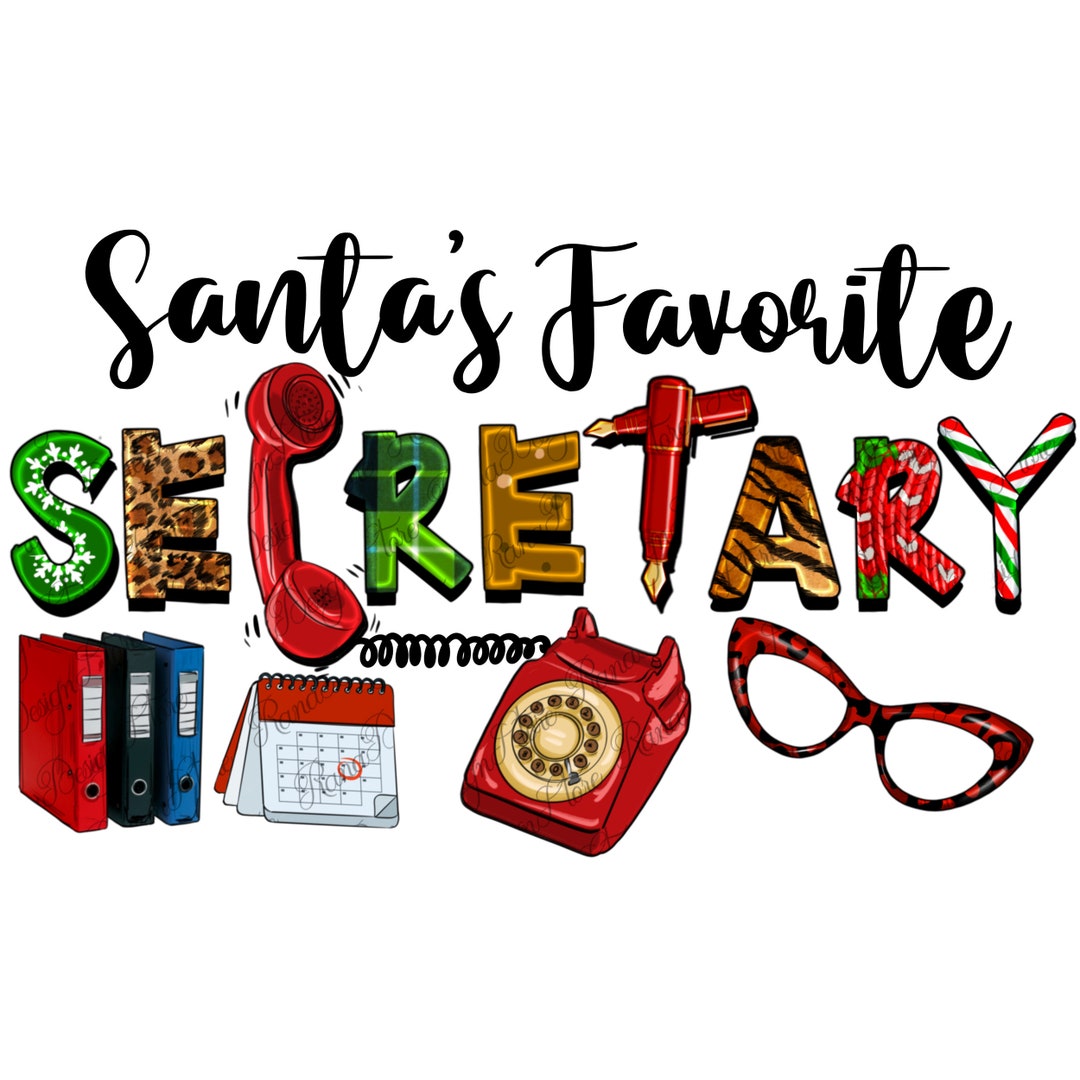 Santa's Favorite Secretary Png Sublimation Design Download, Christmas ...