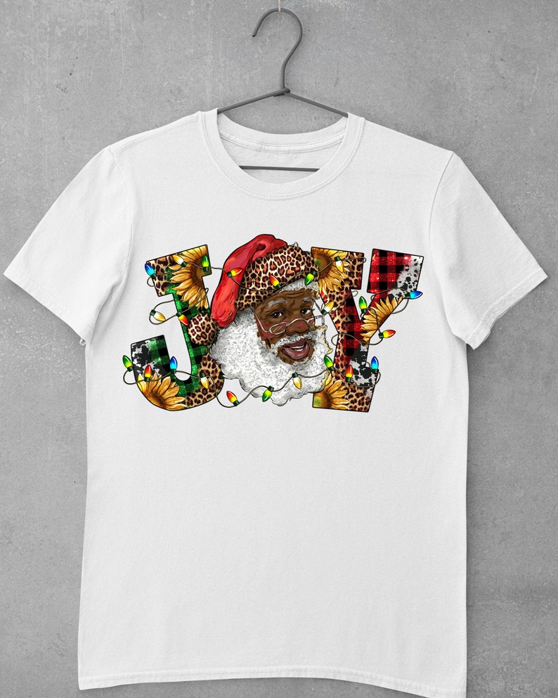 African American Santa Joy With Sunflowers Png Christmas Joy - Etsy