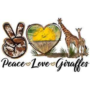 Peace Love Giraffes Png Sublimation Design Download, Peace Love Png ...
