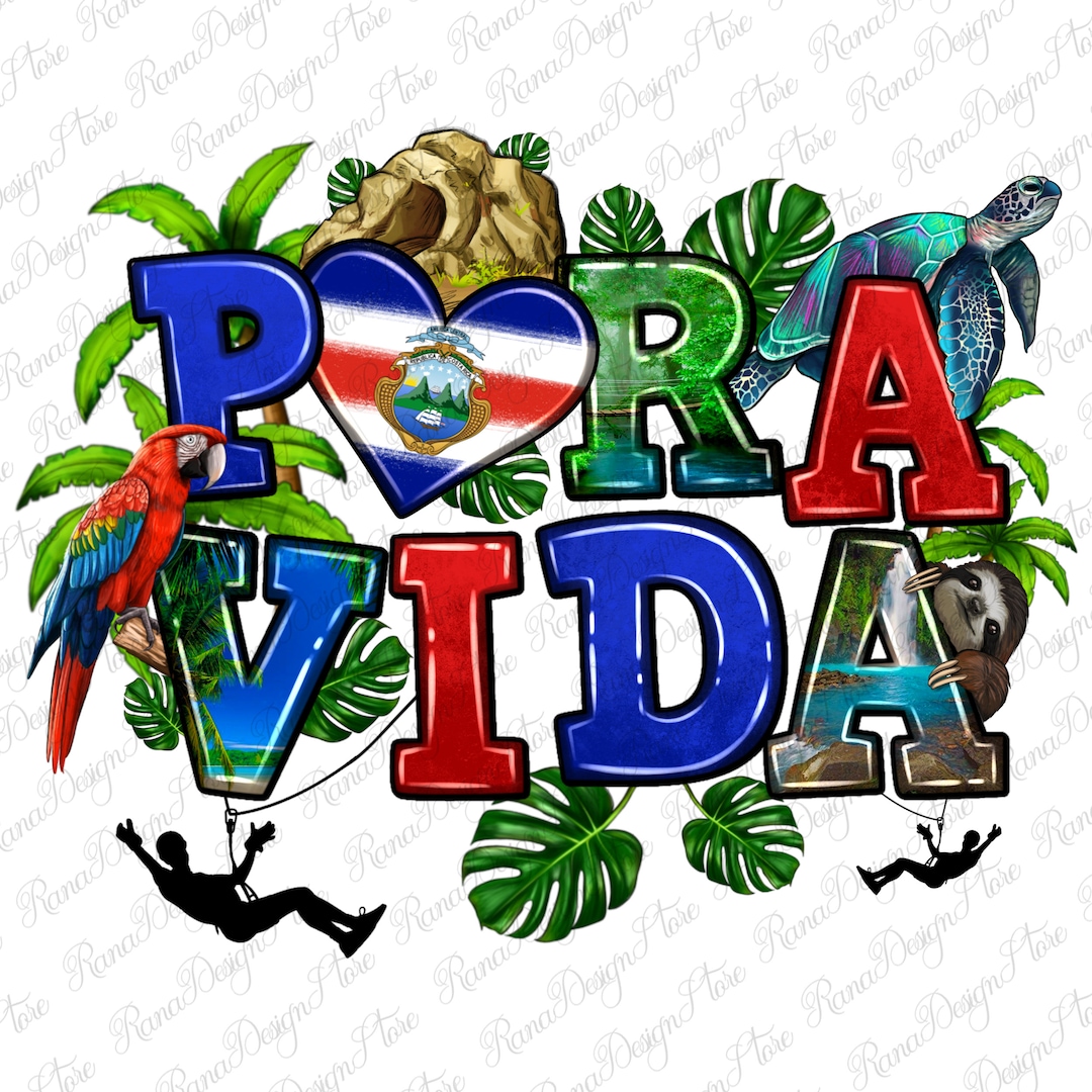 Pura Vida Costa Rica Png Sublimation Design Download,pura Vida Costa ...