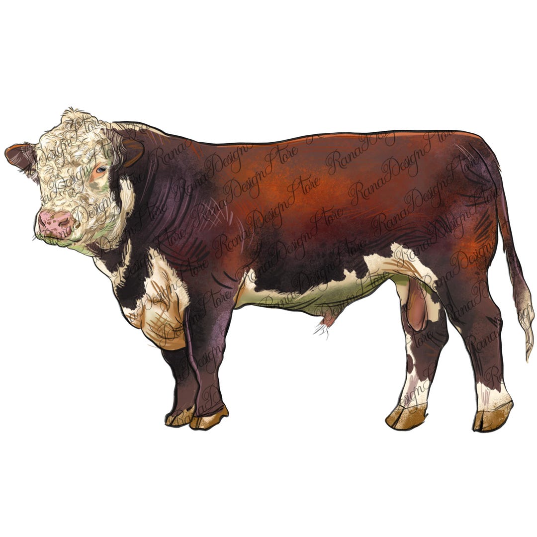 Hereford Bull Png Sublimate Designs Download, Hand Drawing Bull Png ...