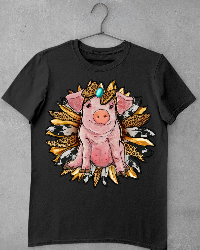 Pig Leopard Cowhide Sunflower Png Sublimation Design, Pig Sunflower Png ...