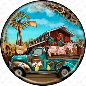 Farm Animals Car Coaster Png Sublimation Design Bundle, Western Car ...