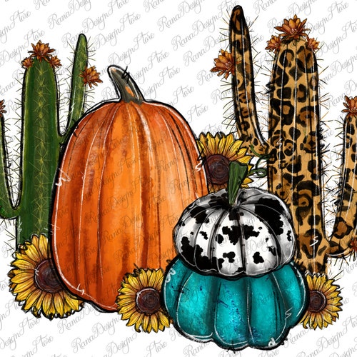 Hello Fall Png Sublimation Design Fall Pumpkin Pngwestern | Etsy