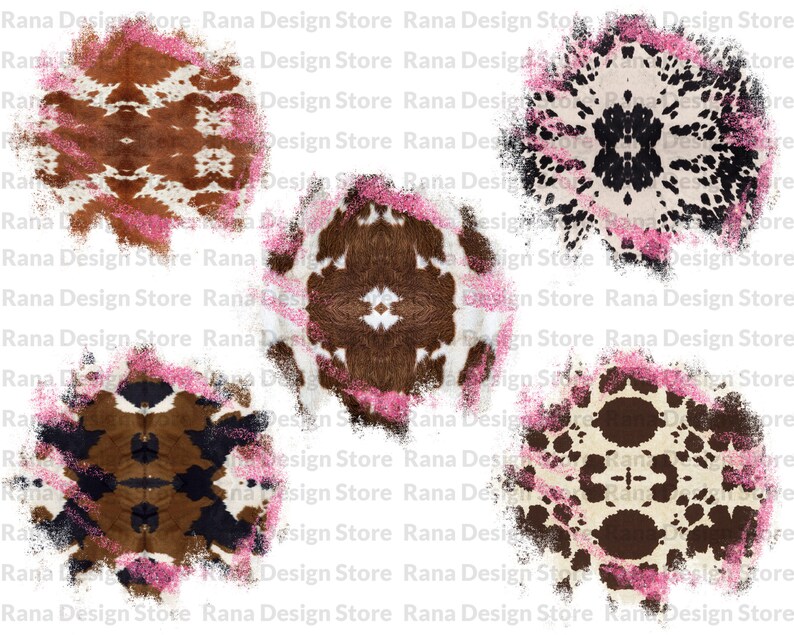 Cowhide Sublimation Design Patch Bundle, Western Png,distressed Cowhide ...