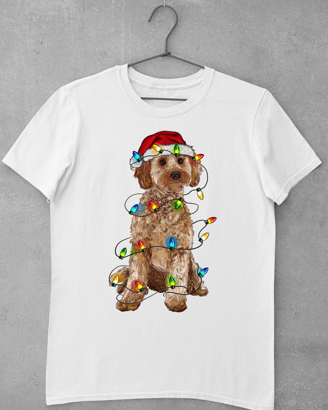 Cockapoo Christmas Lights Png Sublimation Designdog Mom - Etsy