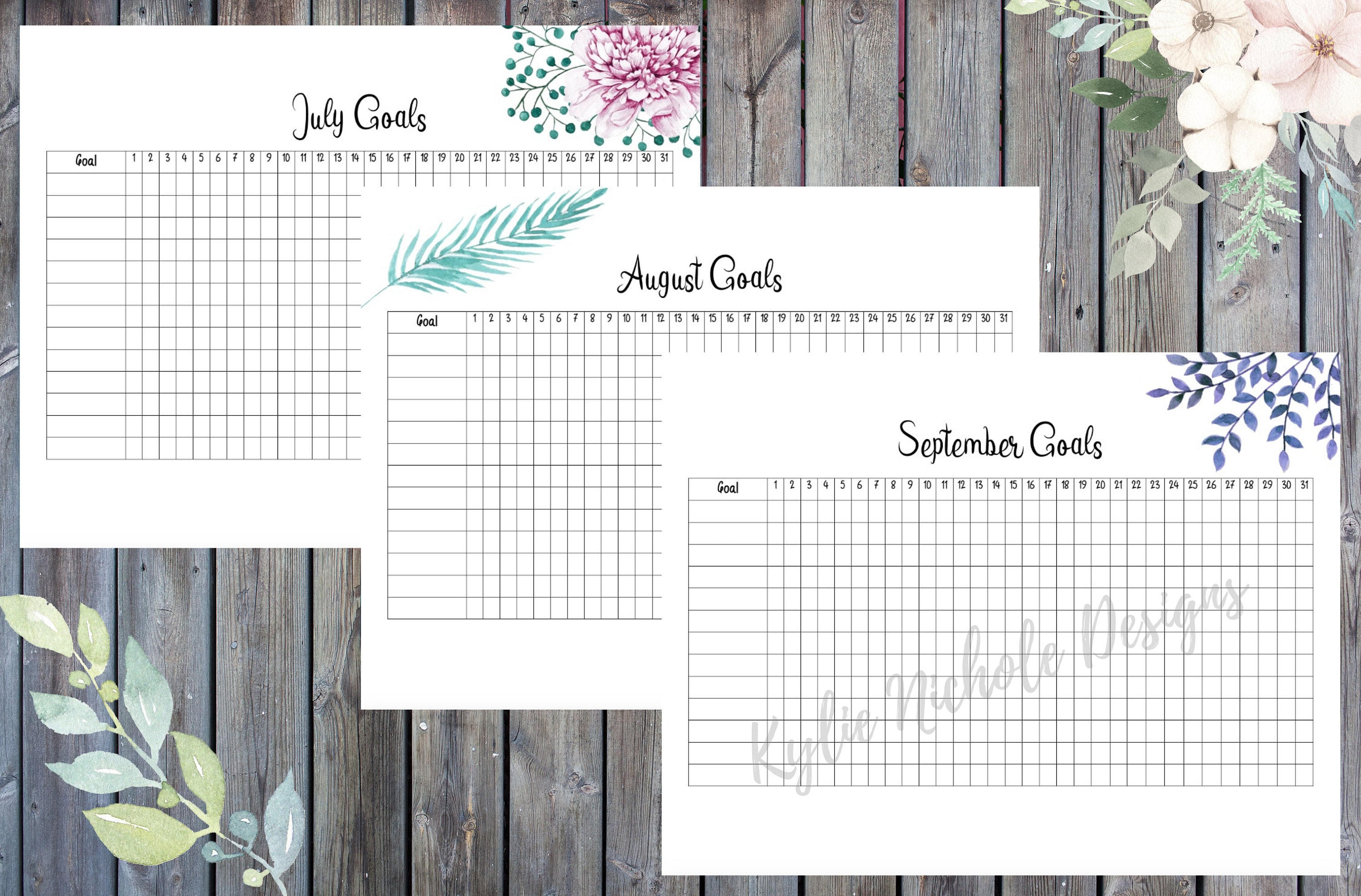 Printable Goal Tracker, Initiative Tracker, Monthly Goals, Goal Tracker ...