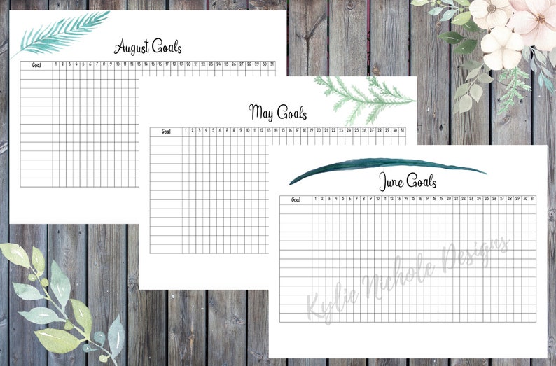 Printable Goal Tracker, Initiative Tracker, Monthly Goals, Goal Tracker ...