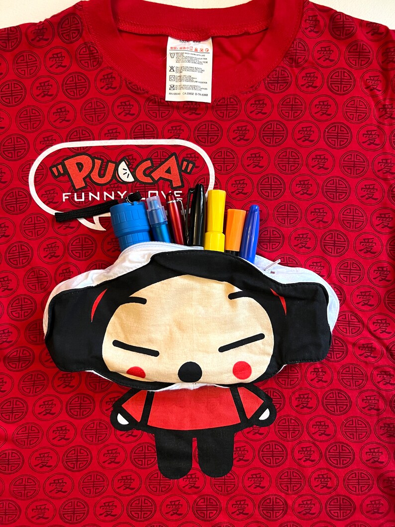 Rare PUCCA Funny LOVE Story - T-shirt With Cute Zipper-pocket Head - Etsy