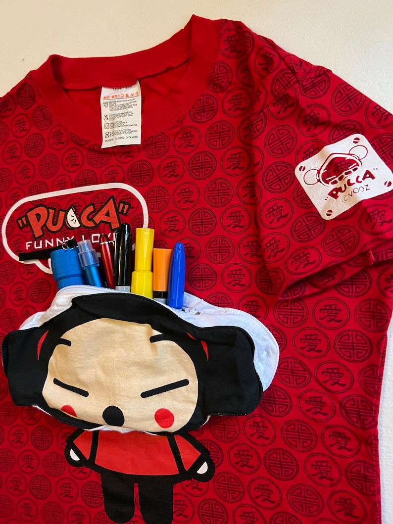 Rare PUCCA Funny LOVE Story - T-shirt With Cute Zipper-pocket Head - Etsy