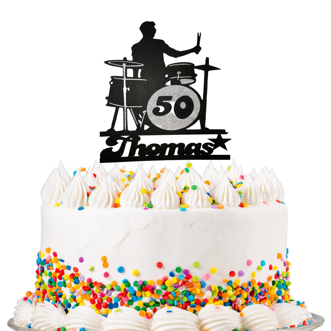 Drummer Themed Glitter Cake Topper, Birthday Cake Topper, Glitter ...