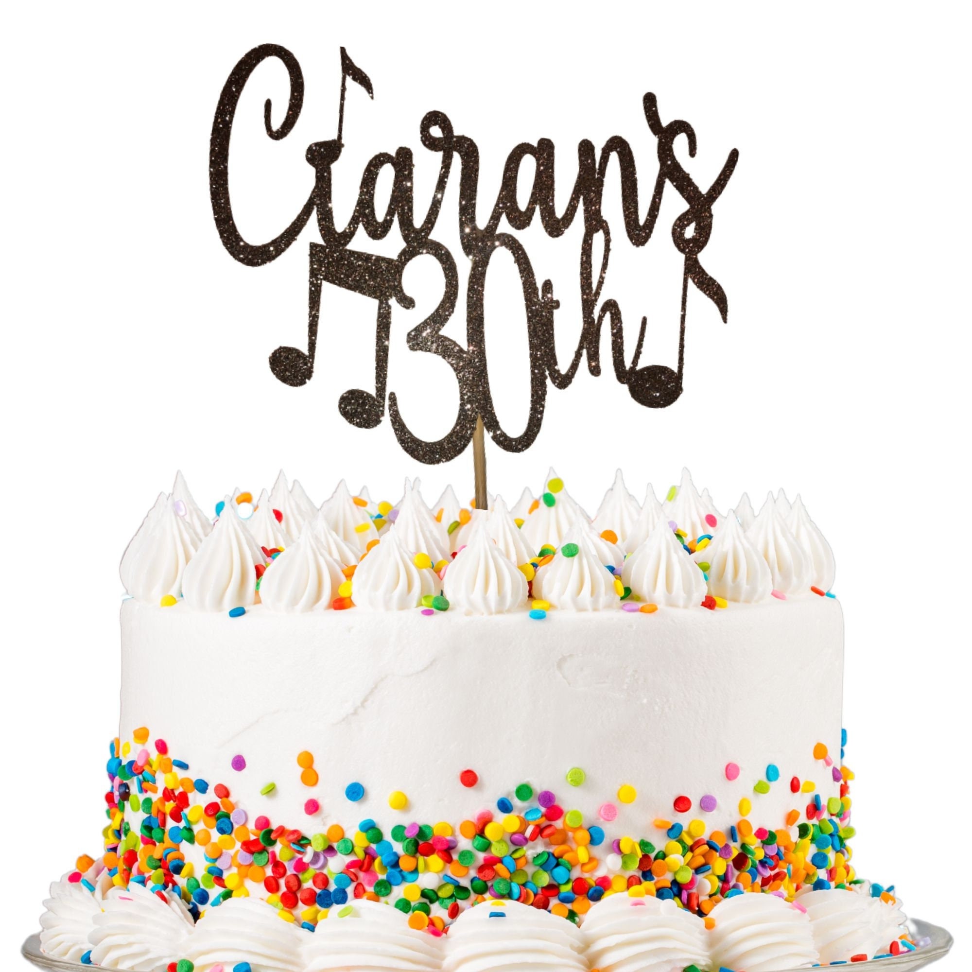 Music Glitter Cake Topper, Music Notes Birthday Cake Topper, Glitter ...