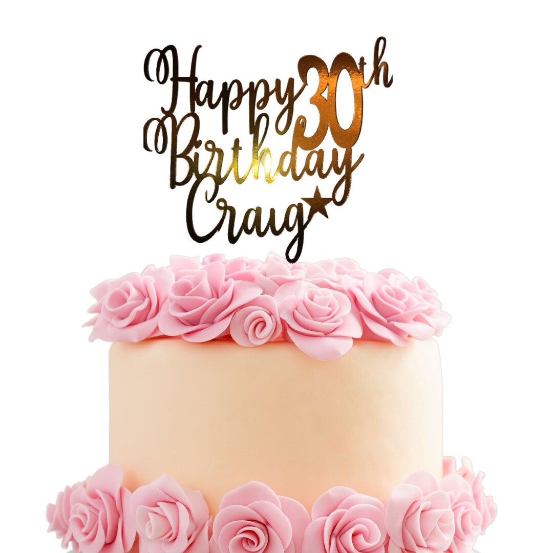 Personalised 30th Glitter Cake Topper, 30th Birthday Cake Topper ...