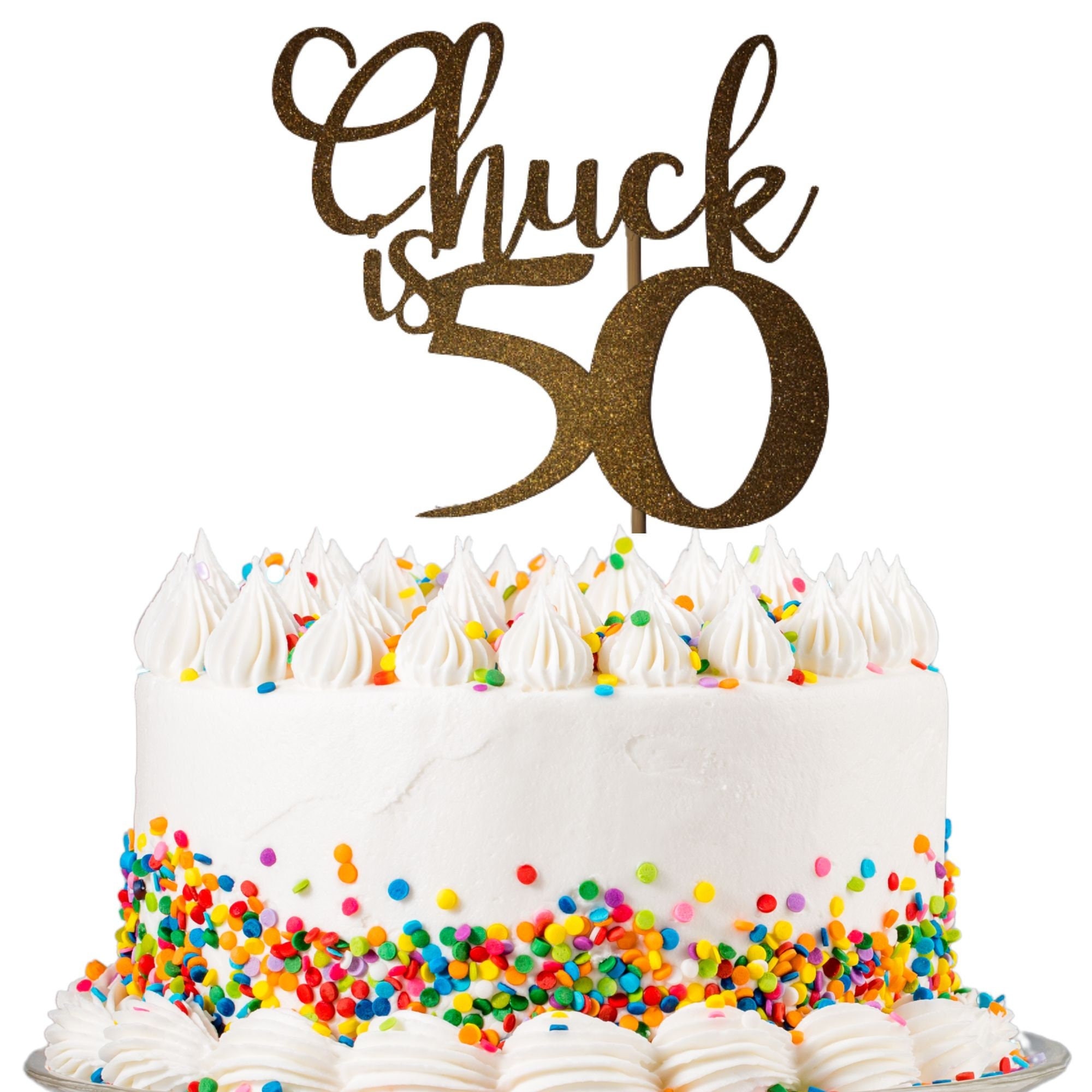 Personalised 50th Glitter Cake Topper, Custom 50th Birthday Cake Topper ...