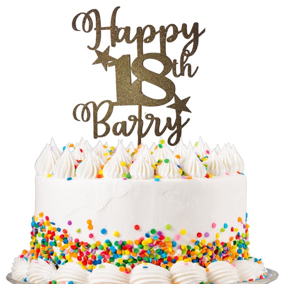 Personalised 18th Glitter Cake Topper Custom 18th Birthday - Etsy